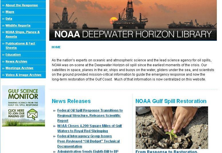 NOAA launches information website on Deepwater Horizon oil spill | News ...